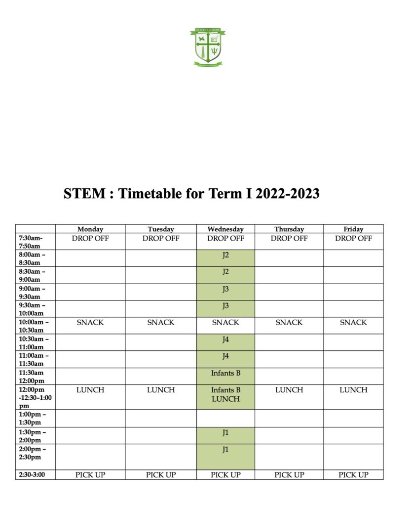 Timetables – St. Luke’s Academy